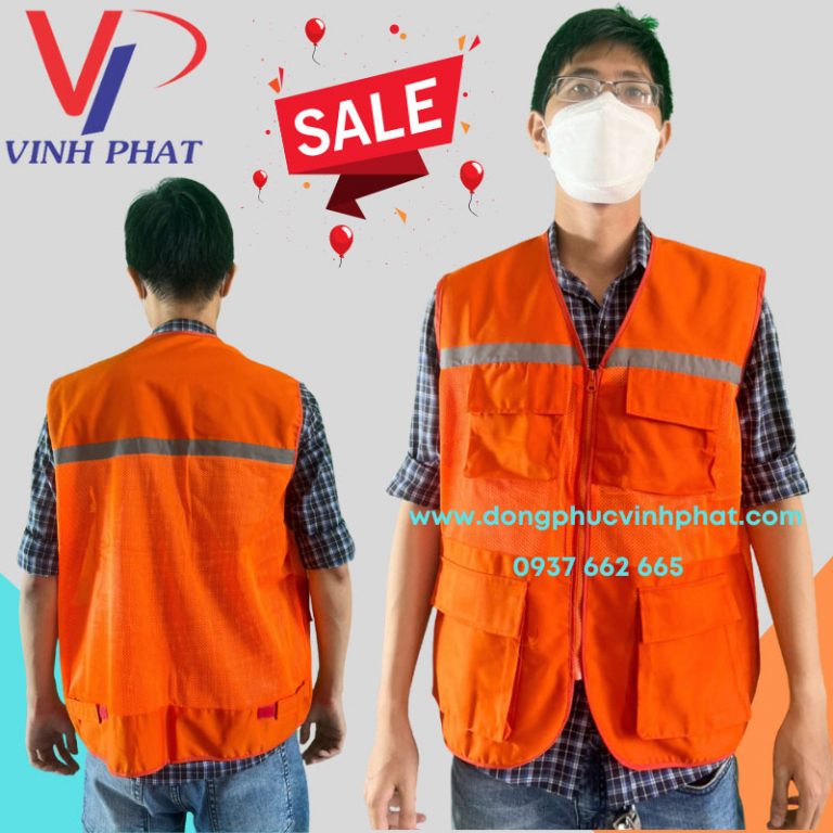 Áo đồng phục gile công trường màu xám ghi cho công nhân lao động